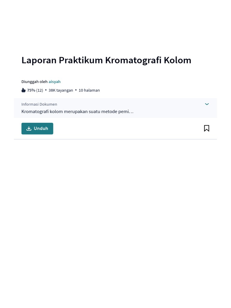 Laporan Praktikum Kromatografi Kolom - PDF | PDF