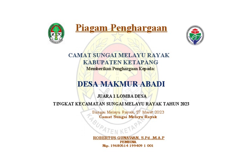 PIAGAM LOMBA DESA | PDF