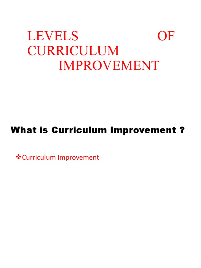 Levels of Curriculum | PDF