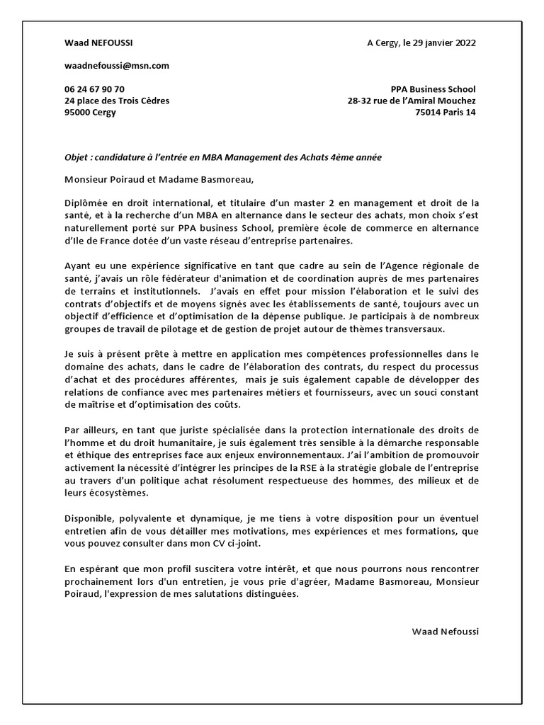 Waad Nefoussi LM Mba Achats | PDF | Responsabilité sociétale des ...