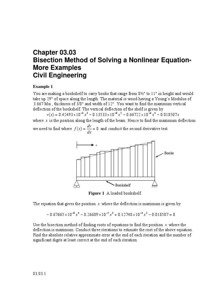 Bisection - Examples For CIVIL ENG | PDF | Numerical Analysis | Computational Science