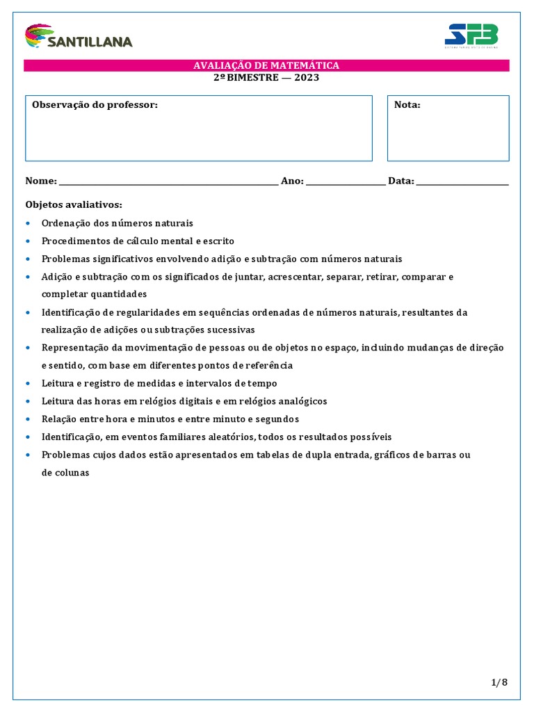 P4 SFBM3 F1 B2 AVA E1 A23 Aluno | PDF