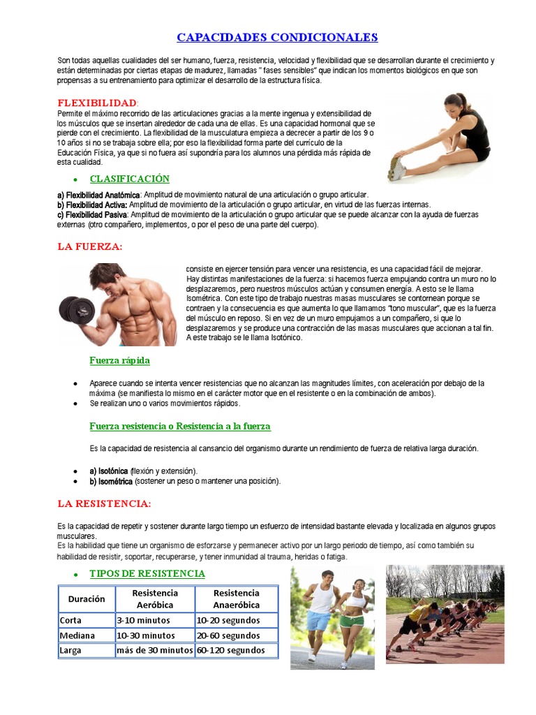 Capacidades Condicionales 2023 | PDF | Músculo | Flexibilidad (anatomía)