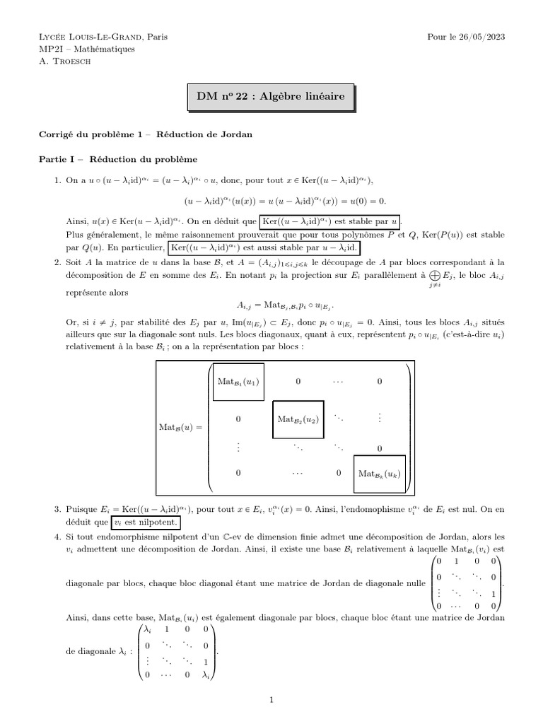CORRECTION - Reduction de Jordan - Matrices de Hessenberg - Troesch ...