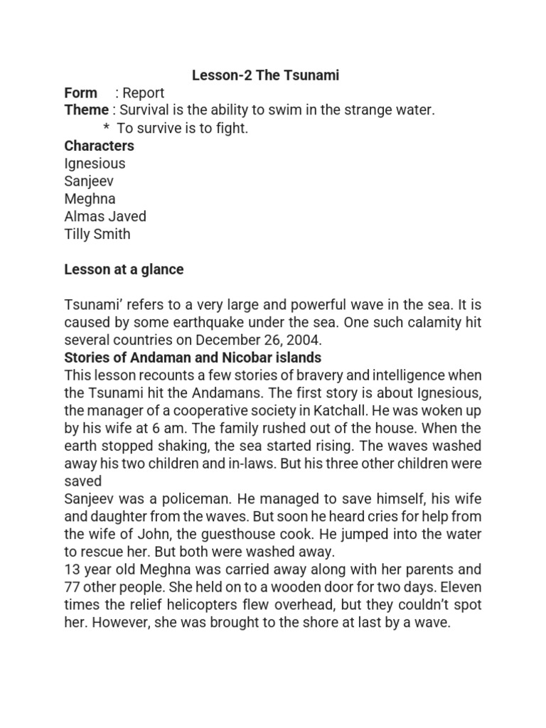 The Tsunami - Notes | PDF | Tsunami | Earthquakes