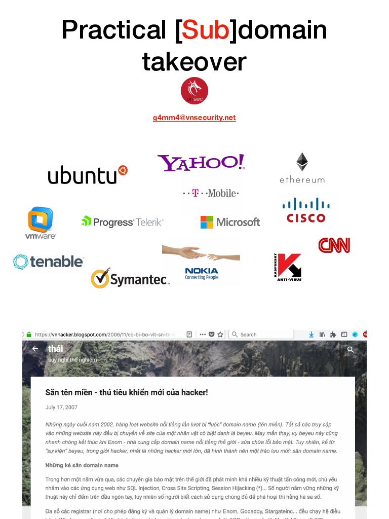Trada7 Practical Subdomain Takeover g4mm4 | PDF