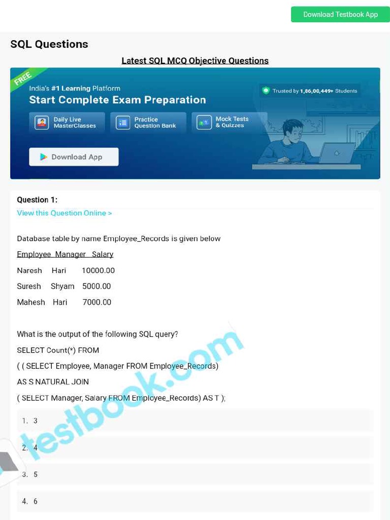 Mcq On Sql 5eea6a0939140f30f369da8c Pdf 