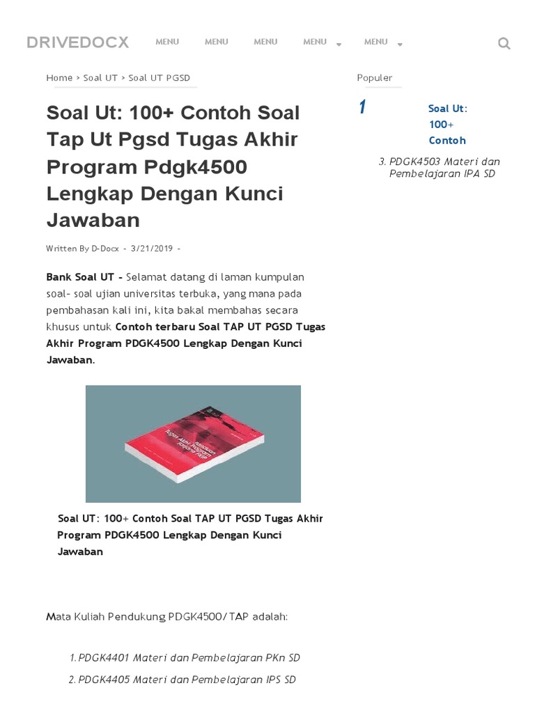 Contoh Soal Tap Dan Jawabannya Pdf
