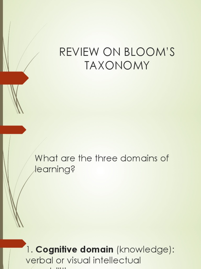 Domains of Learning Continuation | PDF | Learning | Affect (Psychology)