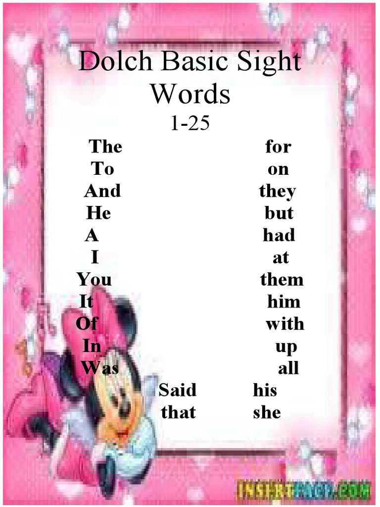 Dolch Basic Sight Words Tarpapel (Copy) | PDF