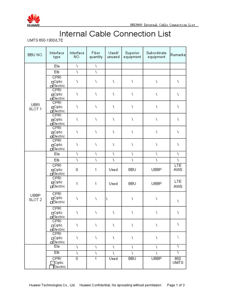 04-03 Internal Cable Connection List V101007 - CUMBRESCUMBAYAW08 | PDF ...