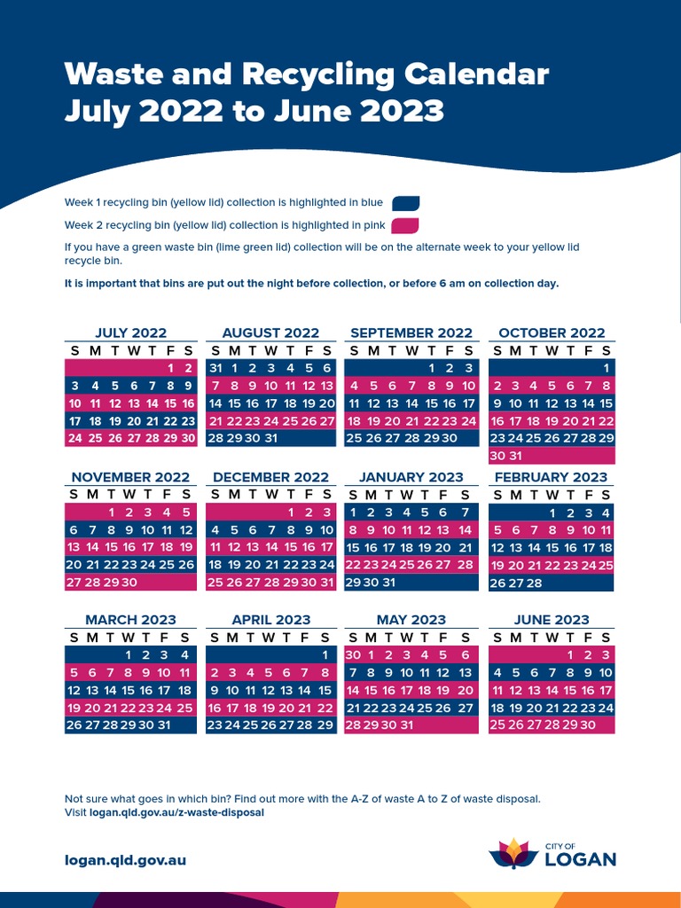 Waste and Recycling Calendar 2022 23 JULY UPDATE Accessible | PDF ...