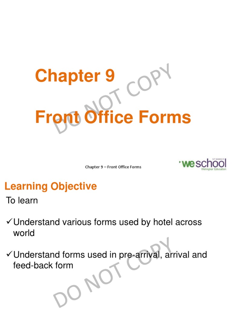 Chapter 9 - Front Office Forms | PDF