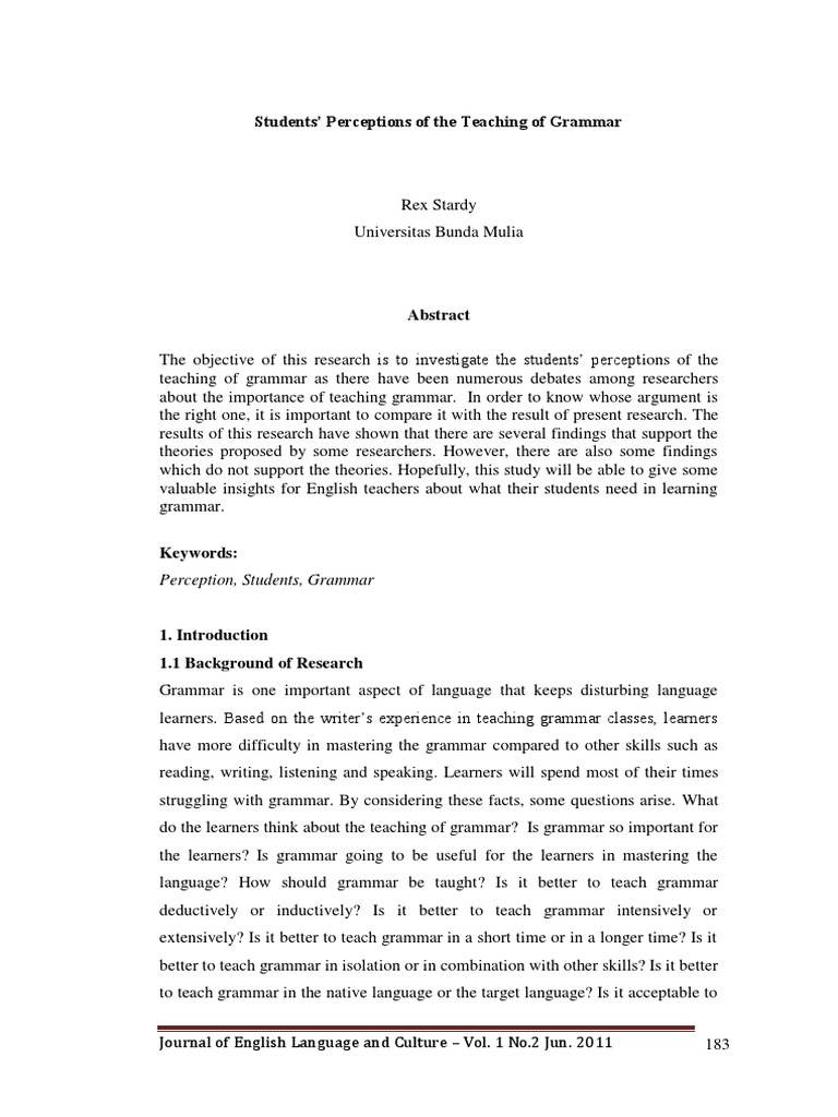 Students' Views on Grammar Teaching | PDF | Learning | Second Language