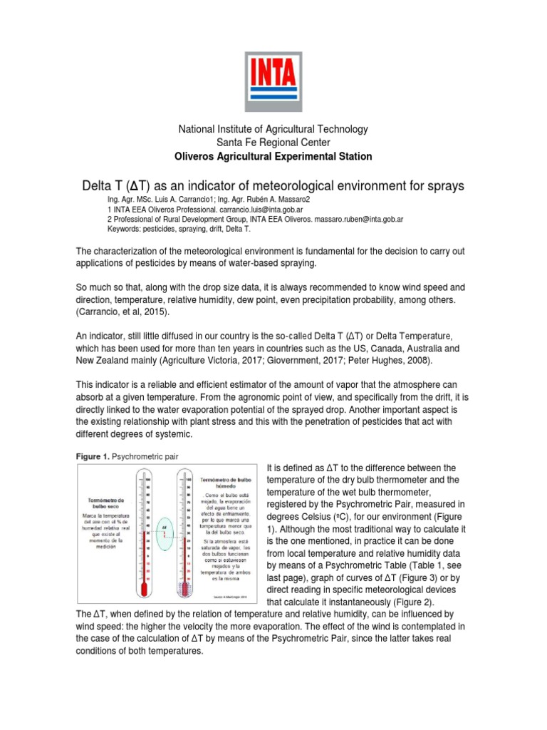 Pesticide Spraying with Delta T | PDF | Humidity | Atmosphere Of Earth
