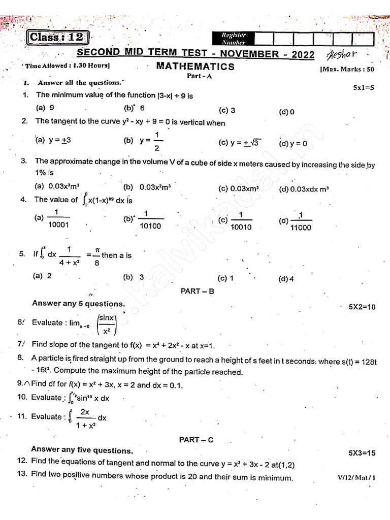 Maths QP em | PDF
