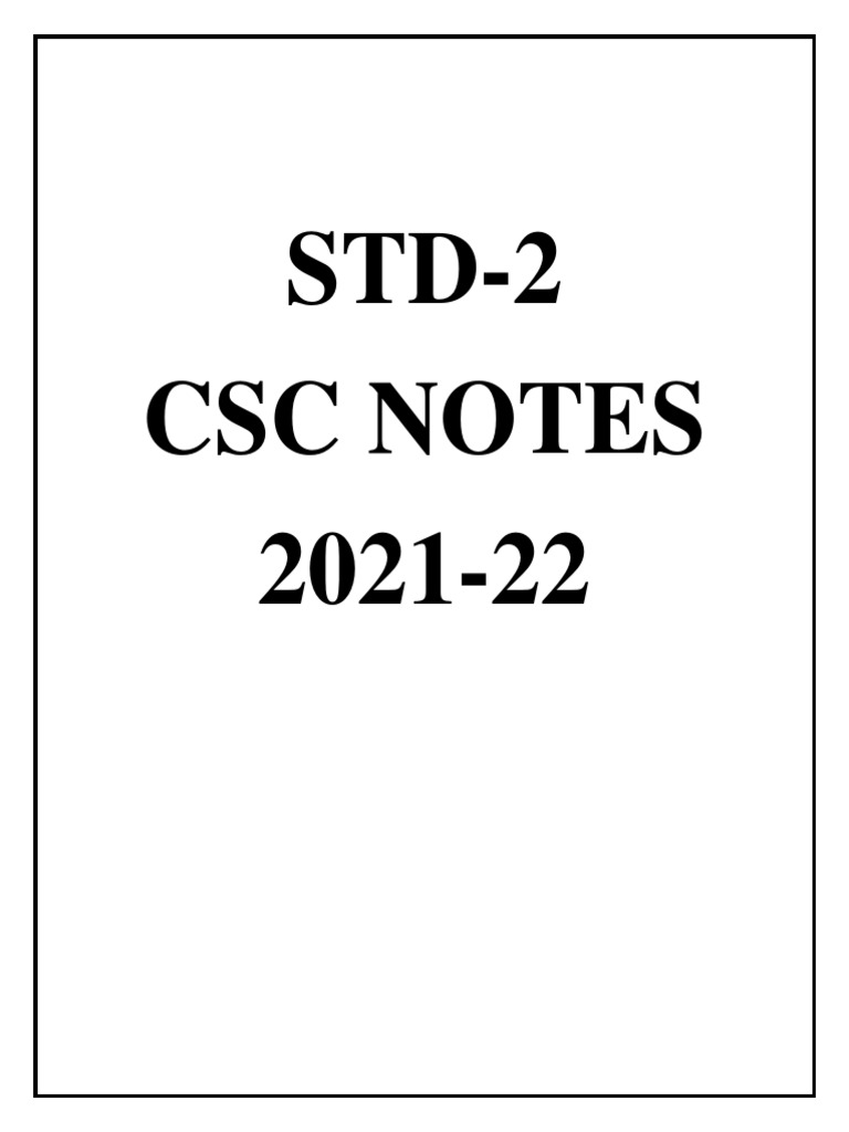 STD 2 CSC Notes 21 22 | PDF | Input/Output | Computer Keyboard