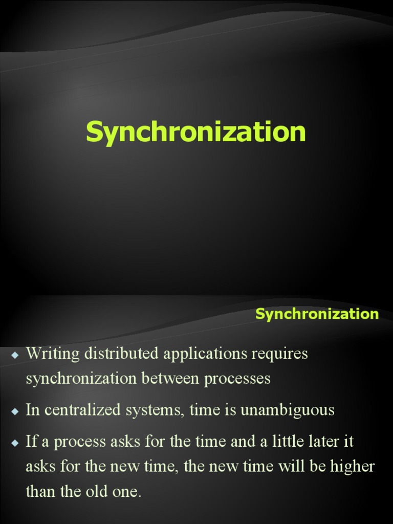 Synchronization Pdf Synchronization Computing