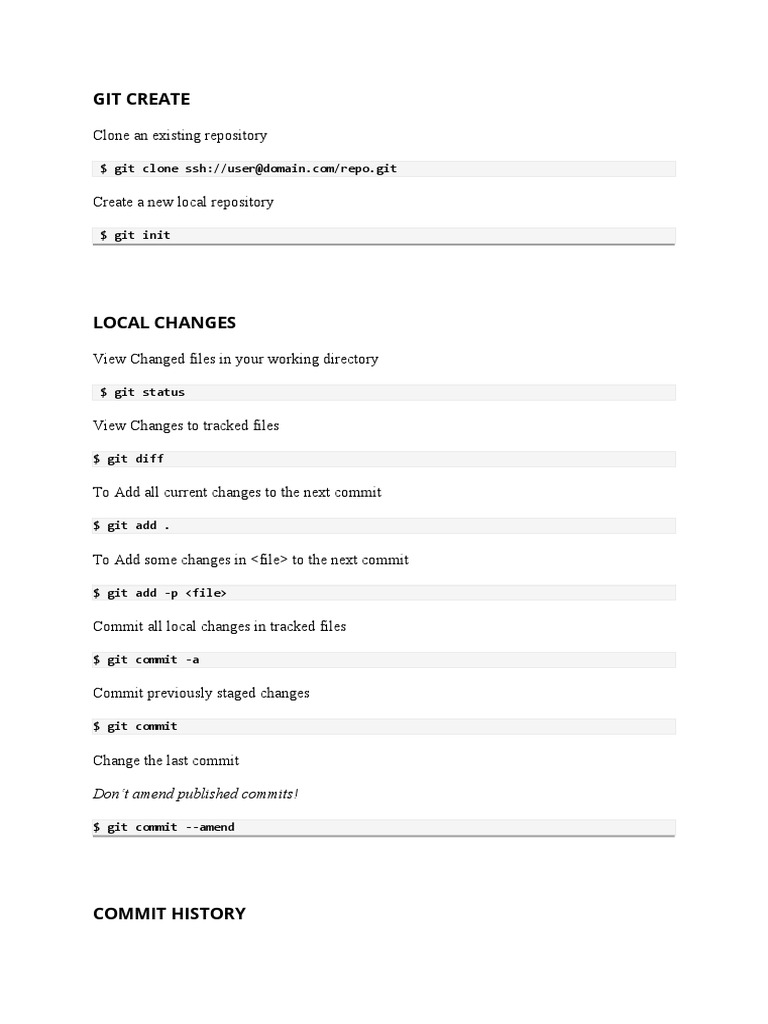 Git Commands | PDF | Computer File | Computer Architecture