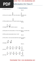 CBSE Class 8 Mathematics Worksheet - Square and Square Roots | PDF