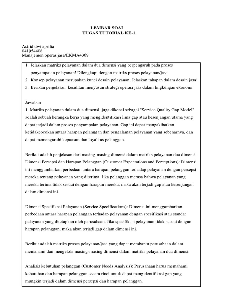 Soal - EKMA4369 - Tugas1 ASTRID | PDF
