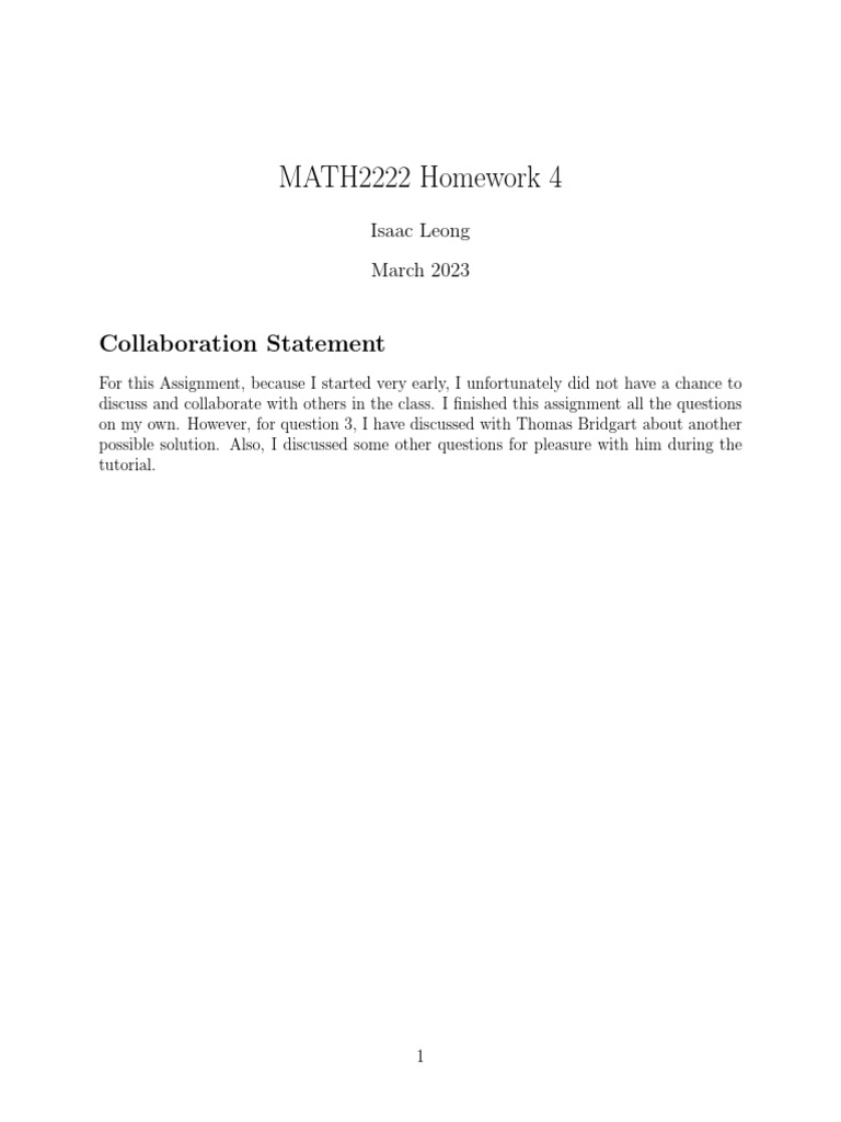 MATH2222 Homework 4 | PDF | Function (Mathematics) | Functions And Mappings
