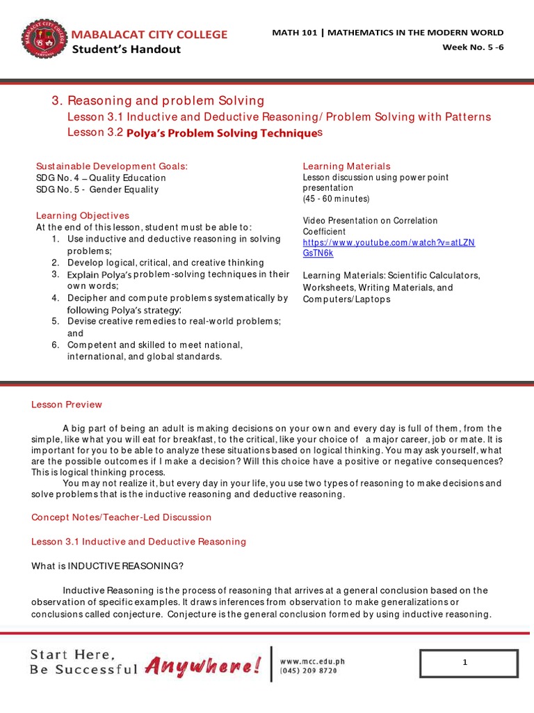 Inductive & Deductive Reasoning Guide | PDF | Inductive Reasoning | Reason