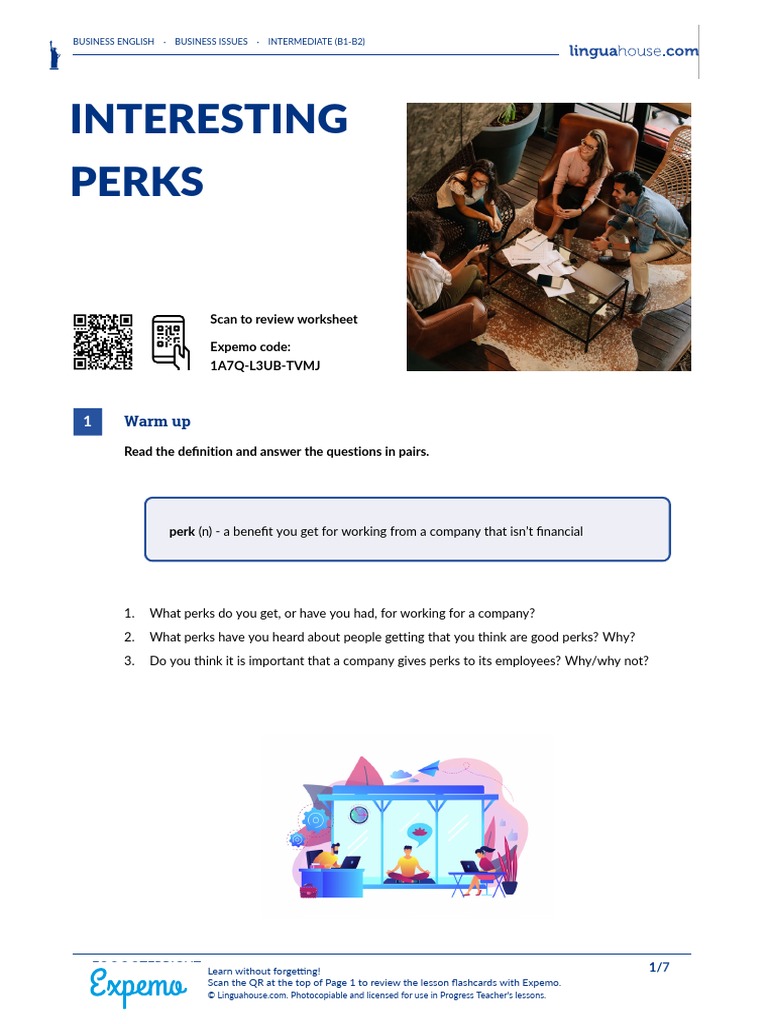 Business English: Understanding Employee Perks | PDF | Vocabulary | Car