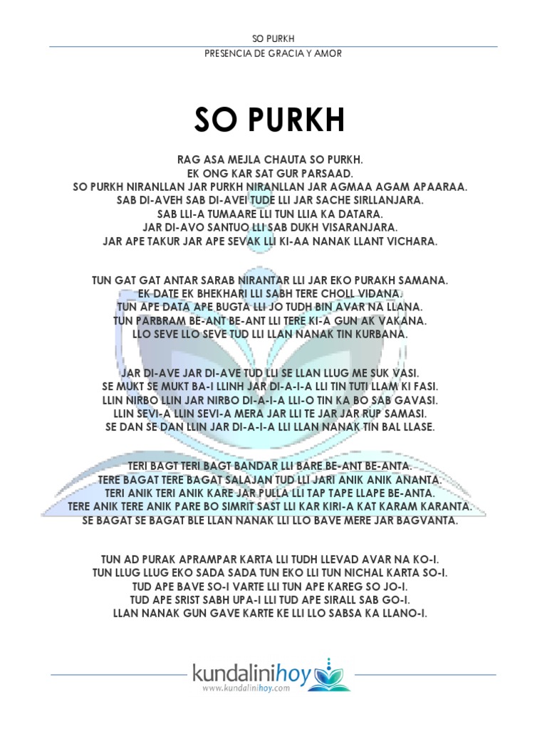 So Purkh-1 | PDF