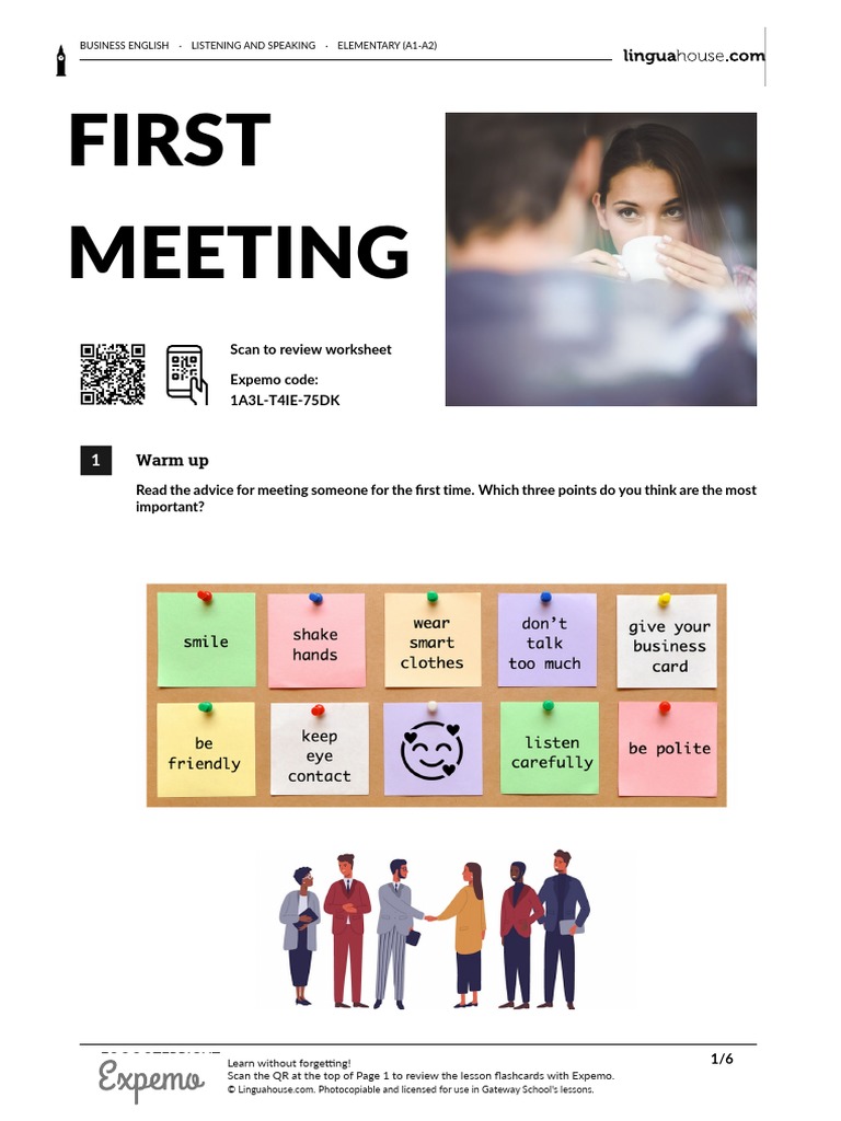 First Meeting British English Student | PDF | Cognition | Learning