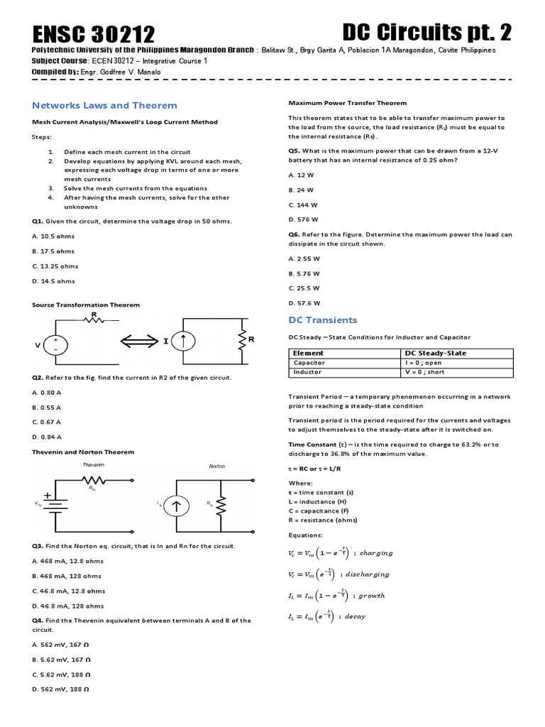 Elex DC Cir 2 | PDF | Electrical Network | Capacitor