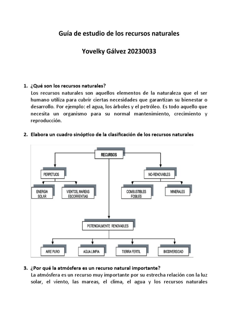 Guía de Estudio de Los Recursos Naturales | PDF | Reciclaje | Entorno ...