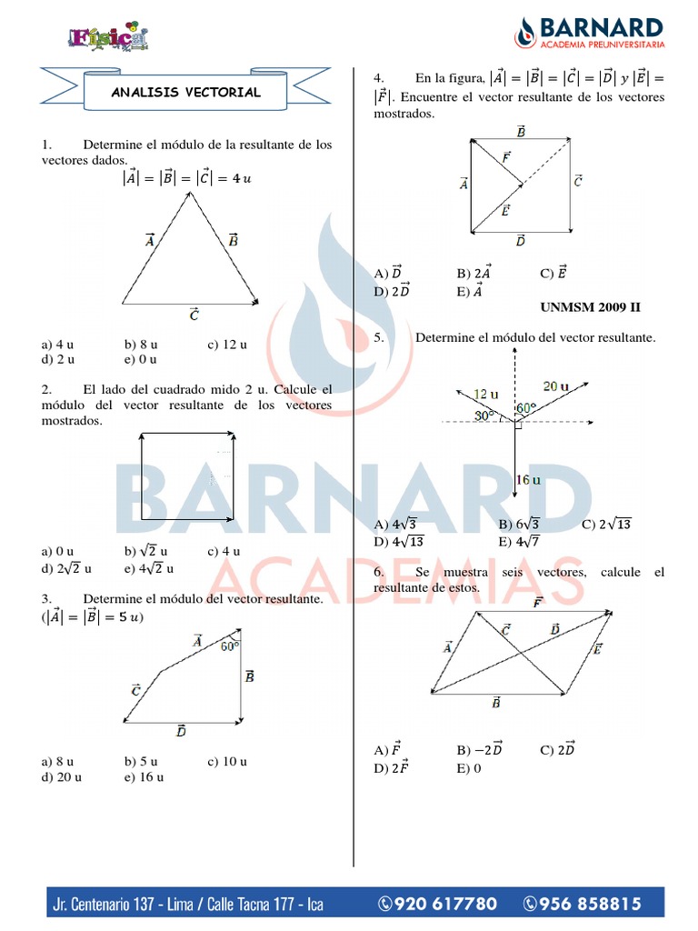Academia Barnald Semana 2 Analisis Vectorial | PDF | Vector Euclidiano | Álgebra lineal