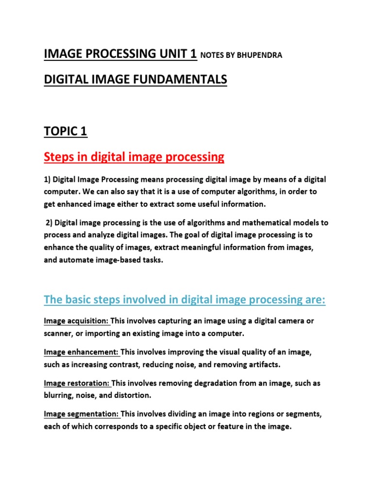Digital Image Processing Guide | PDF