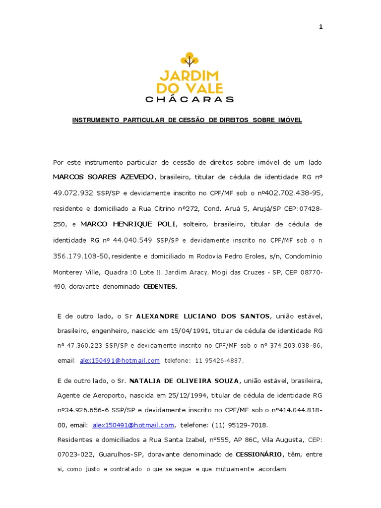 Lote 23a e 24a Alexandre e Natalia Jardim Do Vale | PDF | Lei das ...
