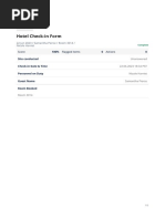 Hotel Check-In Form Template | PDF