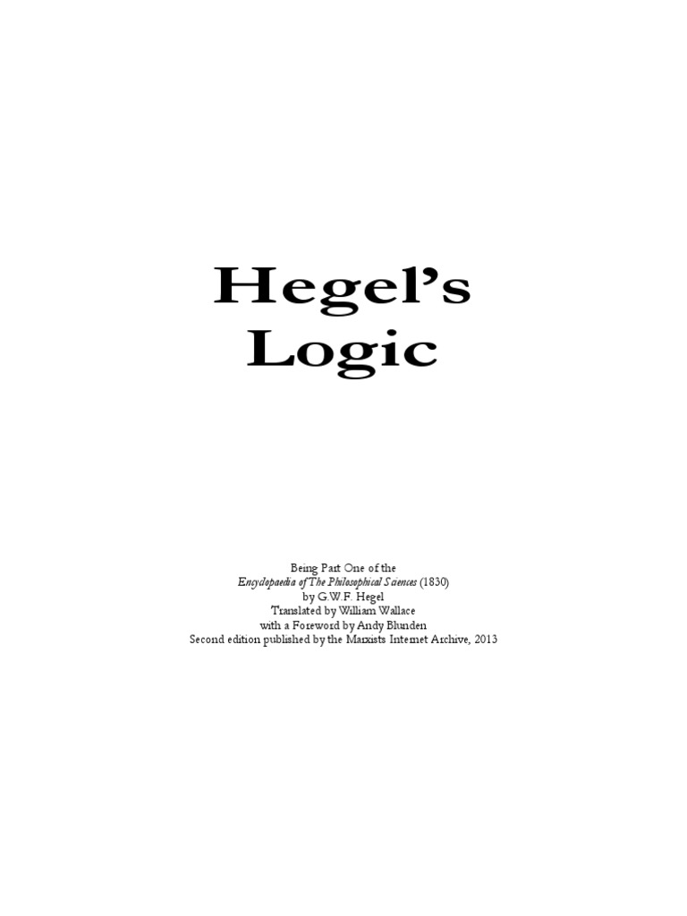 Georg - Wilhelm - Friedrich - Hegel - Shorter Logic | PDF | Immanuel Kant | Georg Wilhelm ...