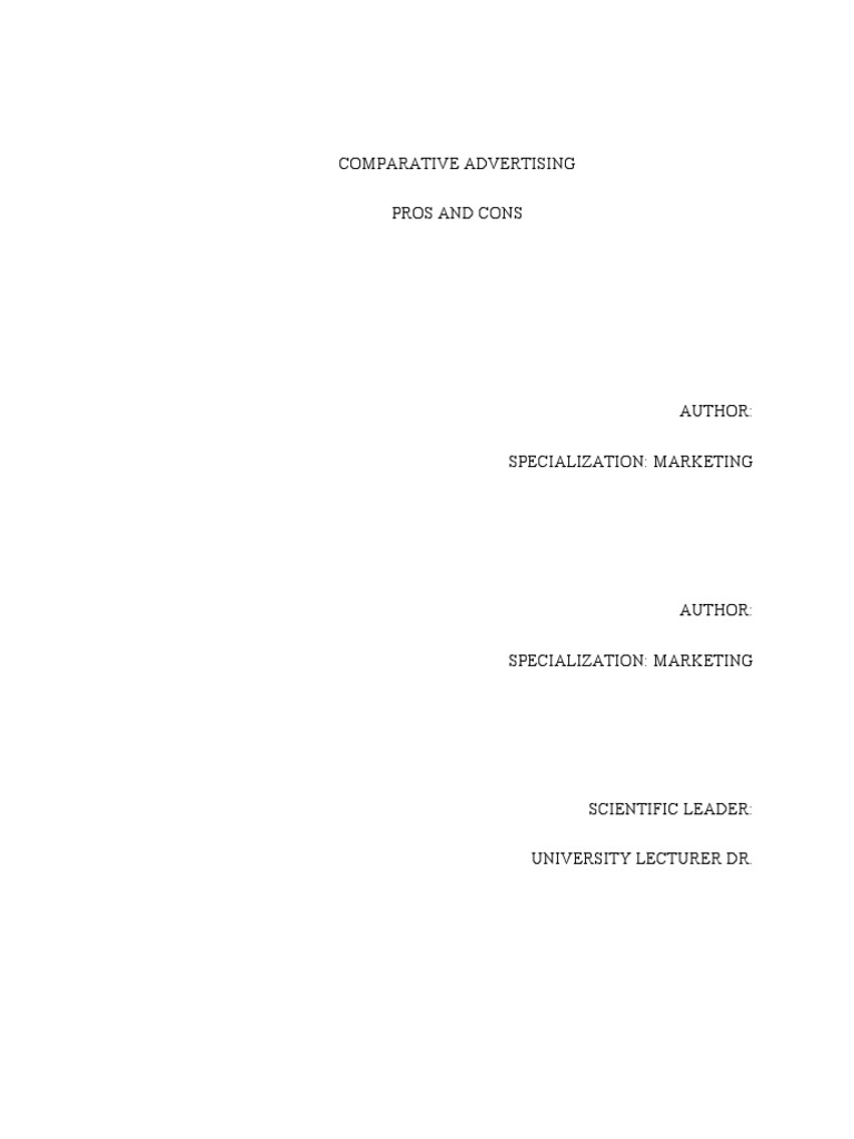 Comparative Advertising Project | PDF | Advertising | Brand