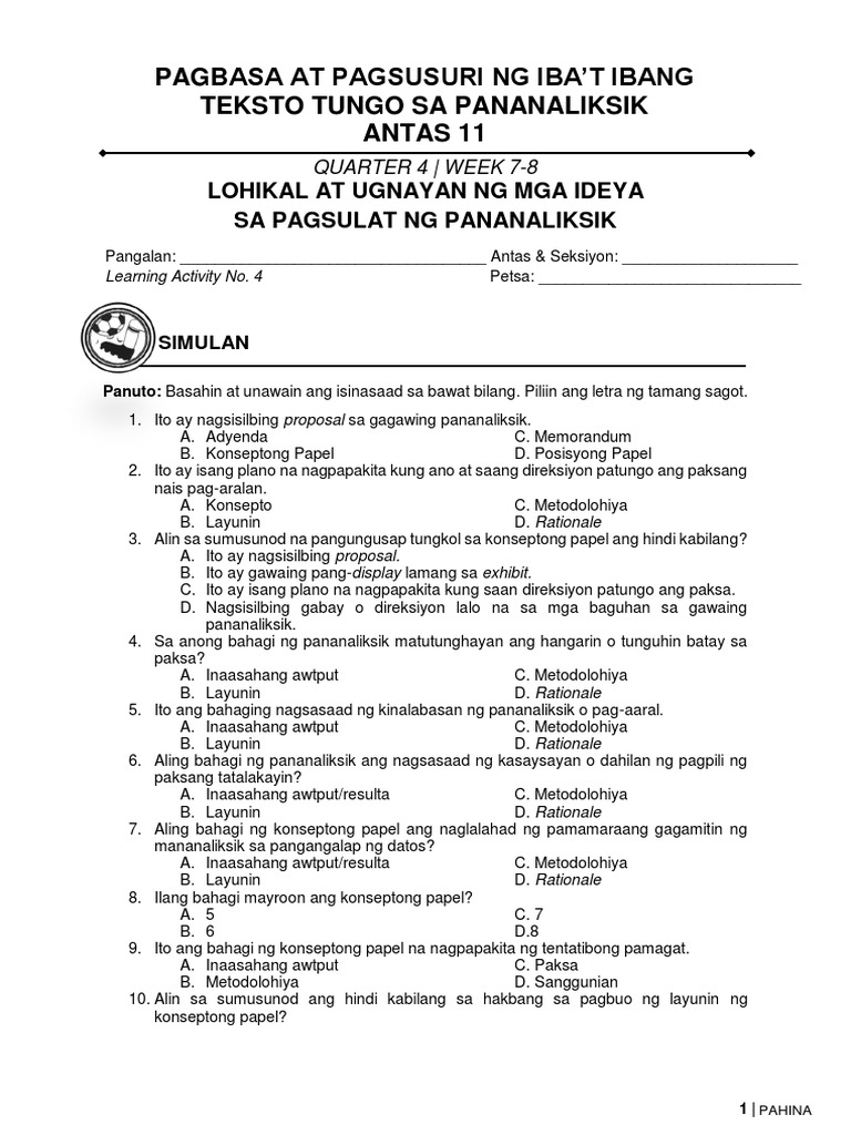 Q4 - Las 78 - Pagbasa at Pagsusuri - 2ND Sem - Week 78 | PDF