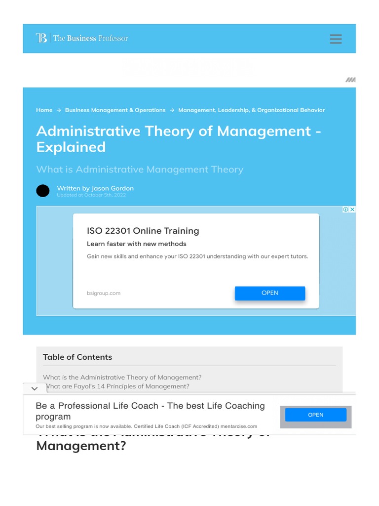 Administrative Theory of Management - Explained - The Business ...