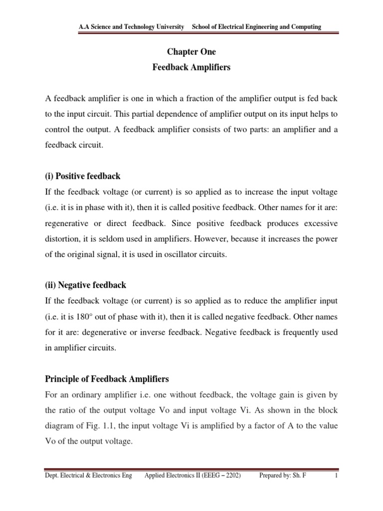 Applied II Note | Download Free PDF | Amplifier | Feedback