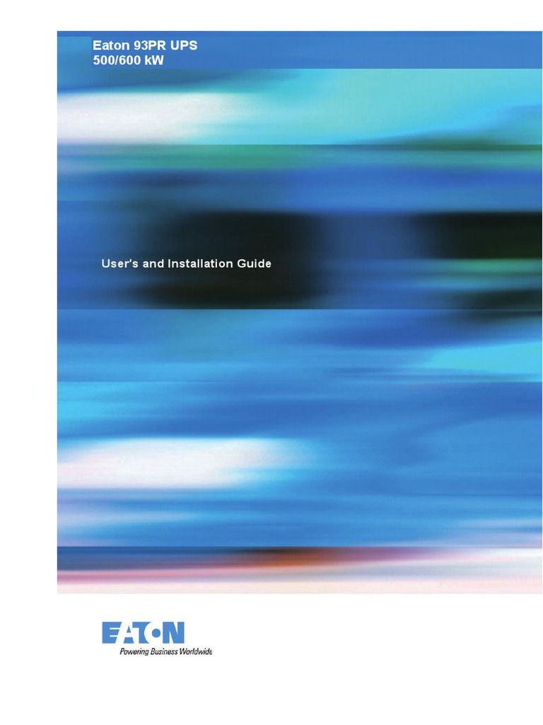 eaton-93pr-500-600kw-user-and-installation-guide-au-gb | PDF | Physical ...