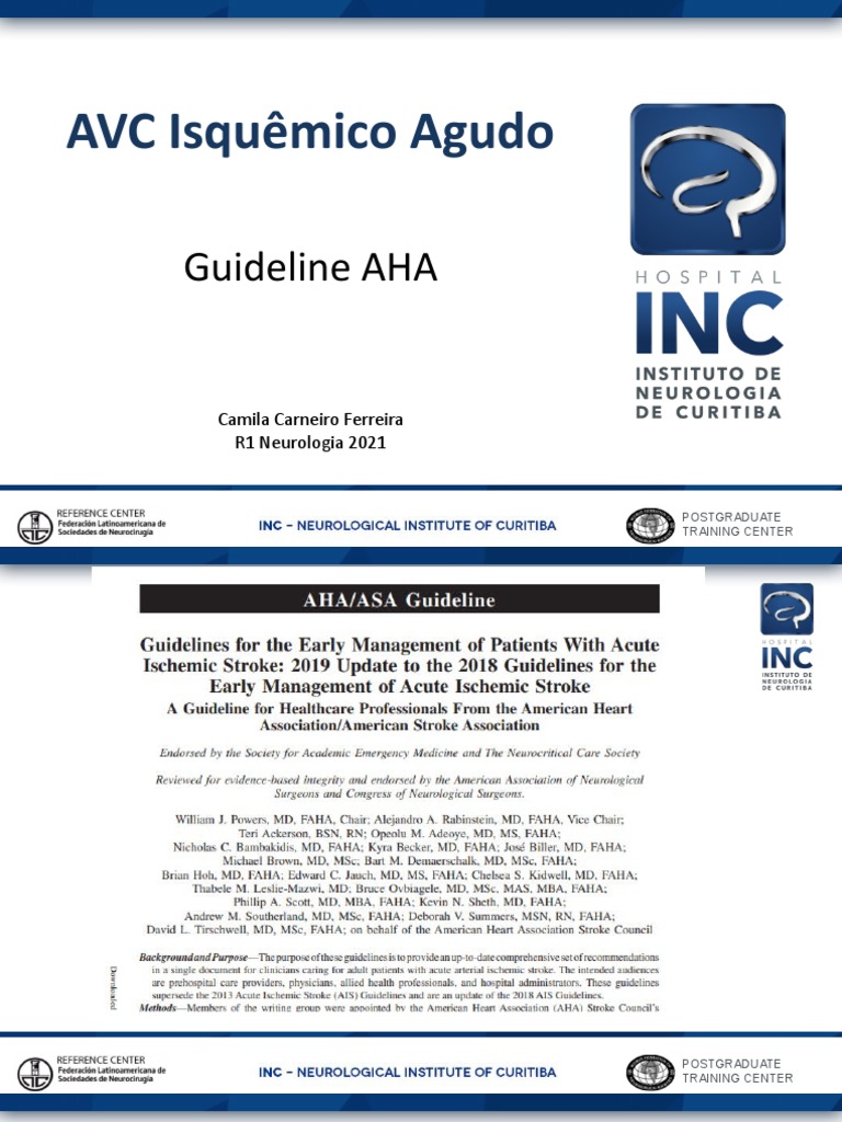 Aula AHA Guideline ACV | PDF | AVC | Neuroimagem