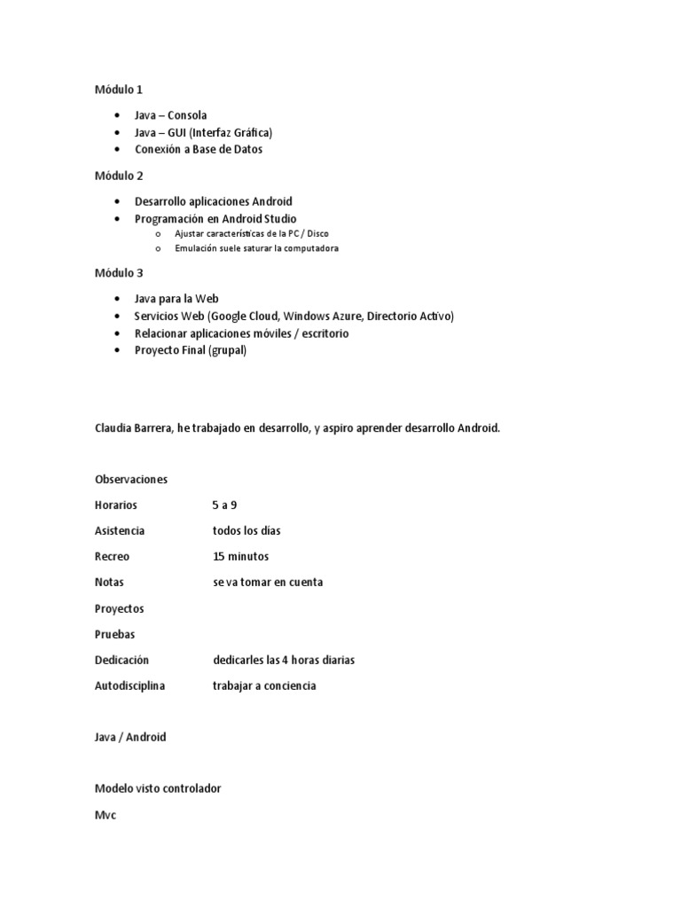 Módulo 1 Introduccion | PDF | Software de la aplicacion | Java (lenguaje de programación)