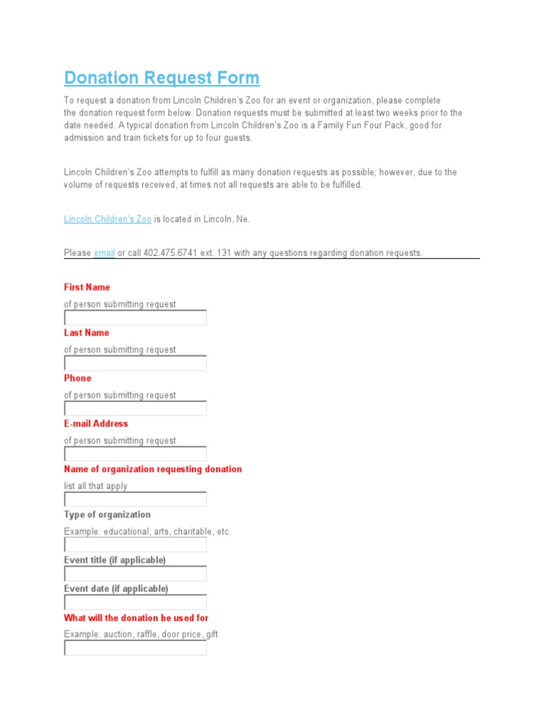 Donation Request Form 06 | PDF