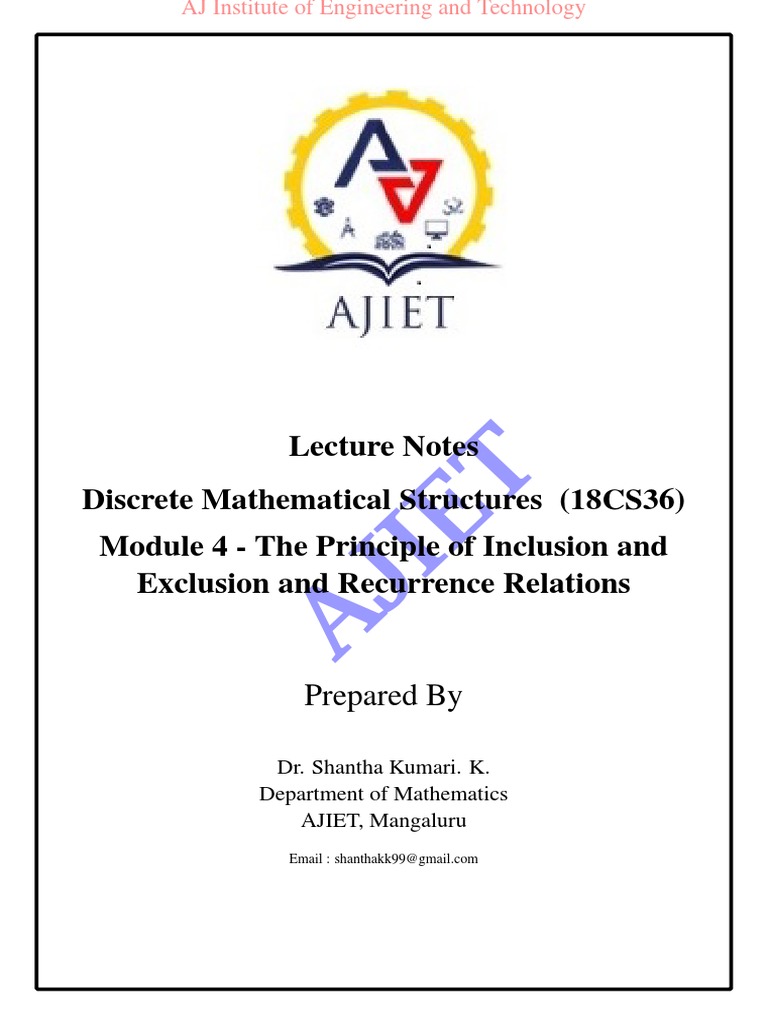 Dms Mod 4 Notes Jan 2021 | PDF | Mathematics | Mathematical Concepts