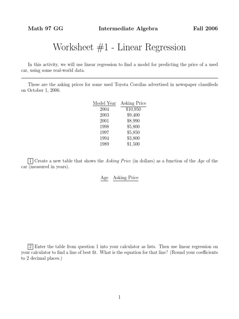 worksheet1 | PDF