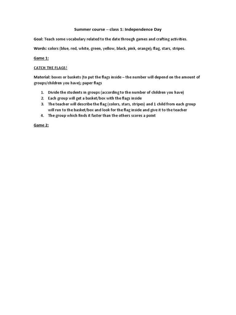 Lesson Plan Independence Day | PDF | Wellness
