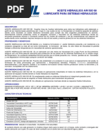 Ficha Técnica Aceite Hidráulico Aw Iso 68 Pdf Lubricante Agua