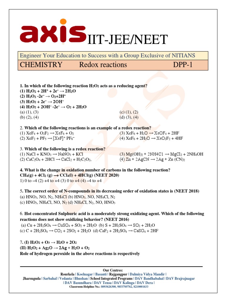 Redox DPP | PDF | Redox | Hydrogen Peroxide
